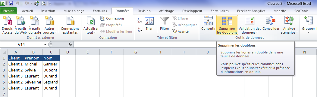 Supprimer les doublons dans Excel - Apprendre-Excel.fr